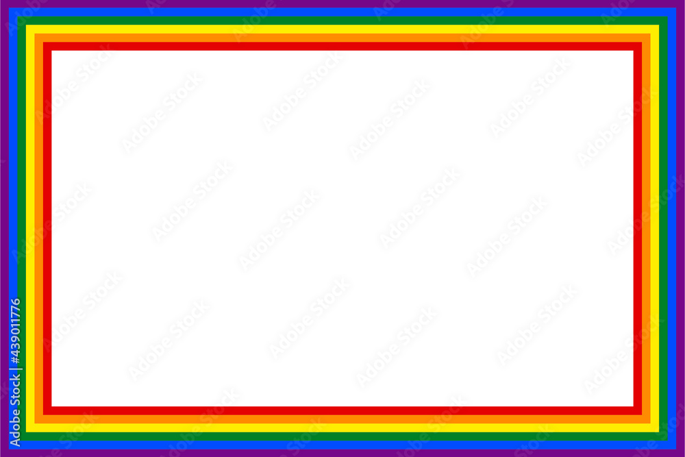 Flag LGBT icon, squared frame. Template design, vector illustration ...