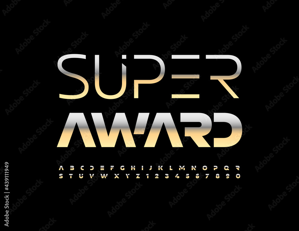 เวกเตอร์ Stock Vector elite template Super Awards. Metallic Gold Font ...