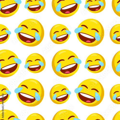 ROFL Icon Emoji Pattern. Rolling on the Floor Laughing Seamless ...
