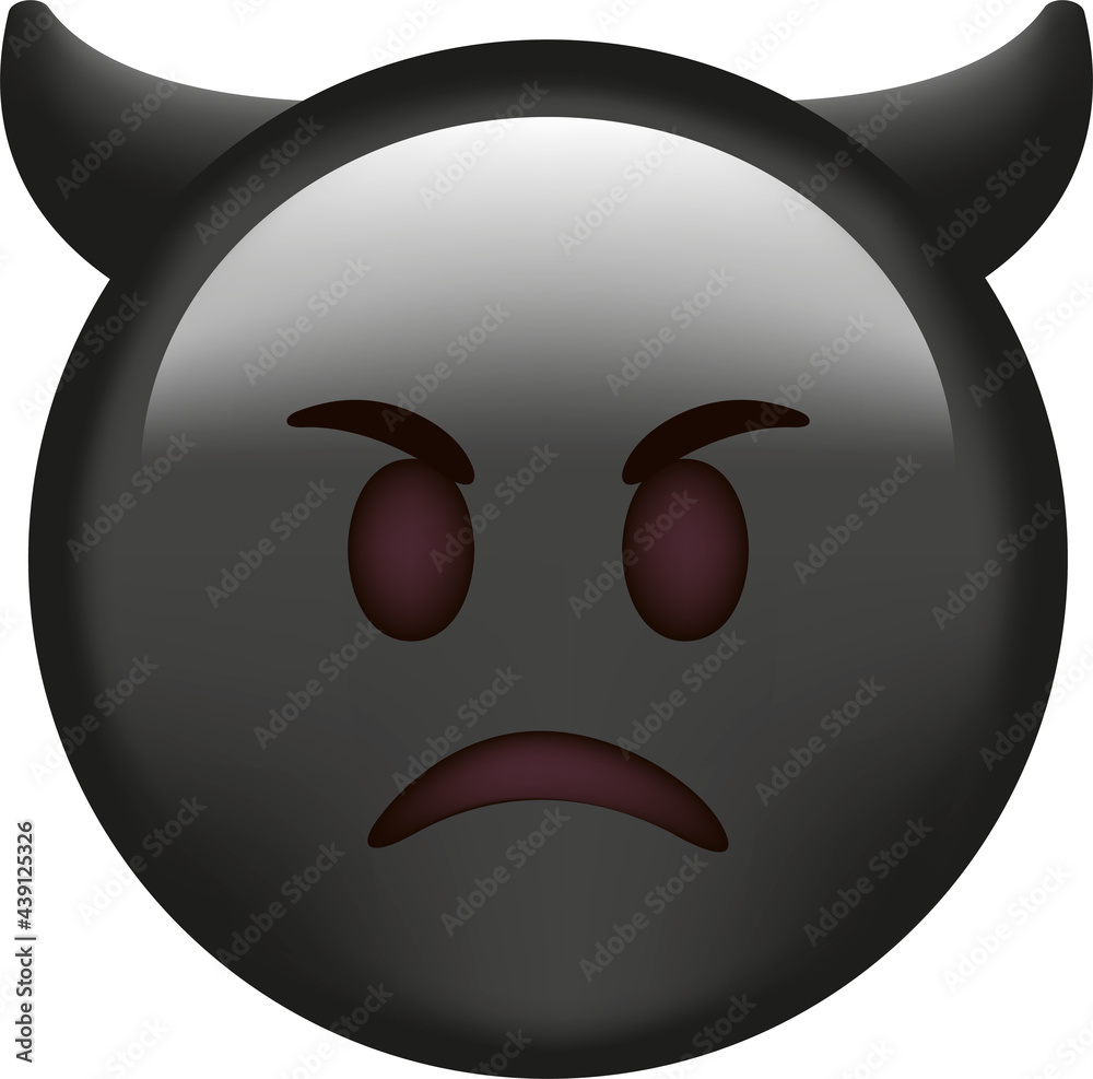Vector emoji. Angry face. Devil angry vector emoji. Angry emoticon ...