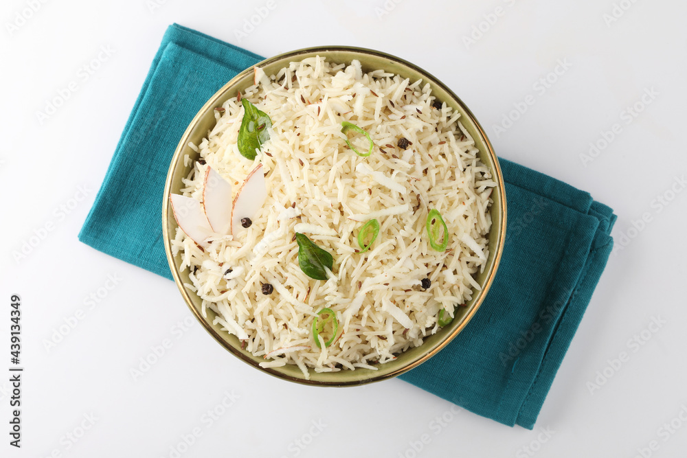 Coconut Rice - South Indian recipe using cooked Basmati rice cooked ...