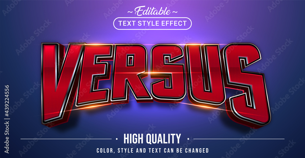 Editable text style effect - Versus text style theme. Stock Vector ...