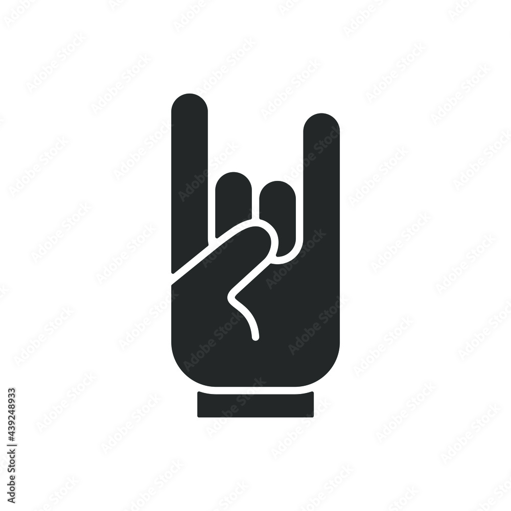 Rock hand gesture icon. Devil horns sign. Heavy metal music symbol ...