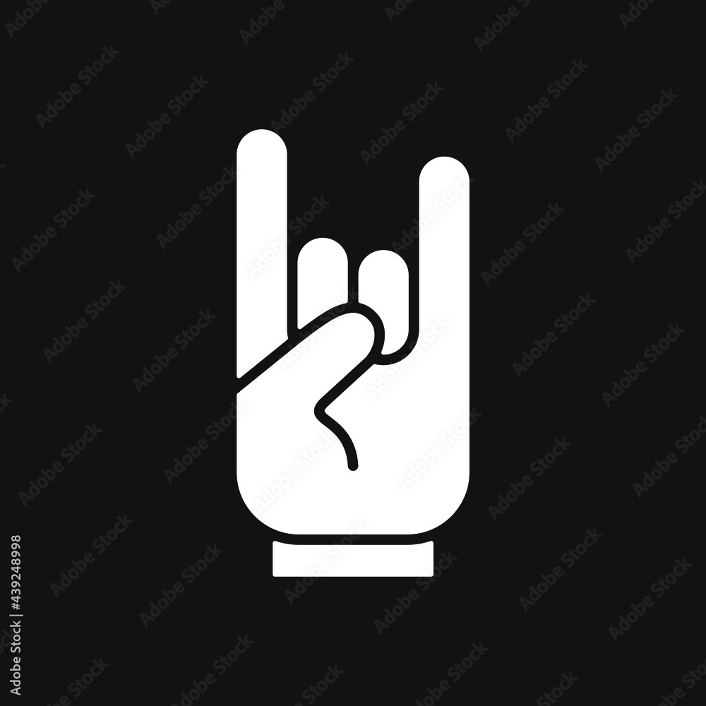 Rock hand gesture icon. Devil horns sign. Heavy metal music symbol ...