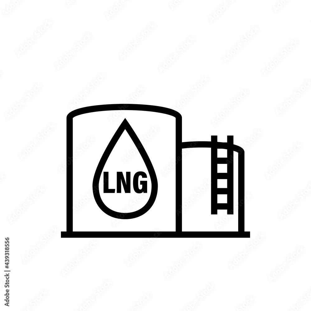 LNG terminal line icon. Clipart image isolated on white background ...