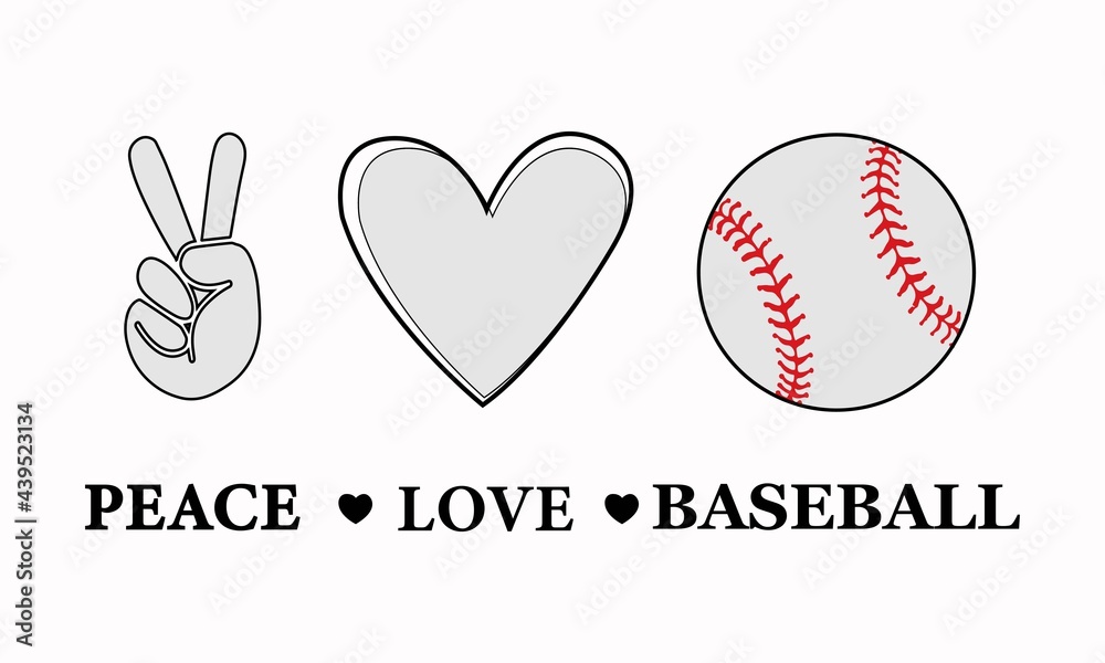 Peace Love Baseball, Baseball Vector And Clip Art Stock Vector | Adobe ...