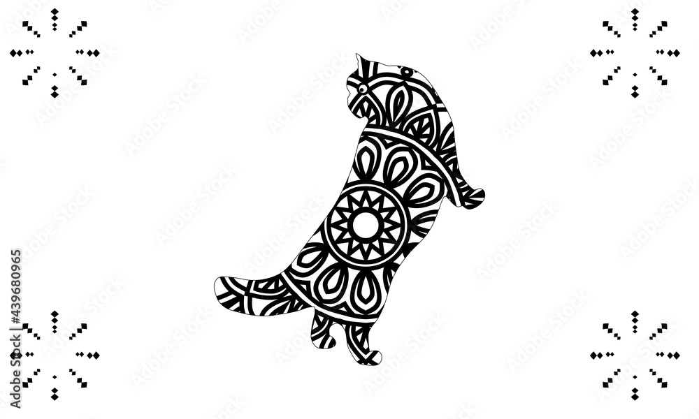 เวกเตอร์ Stock Cat silhouette coloring page for coloring book | Adobe Stock