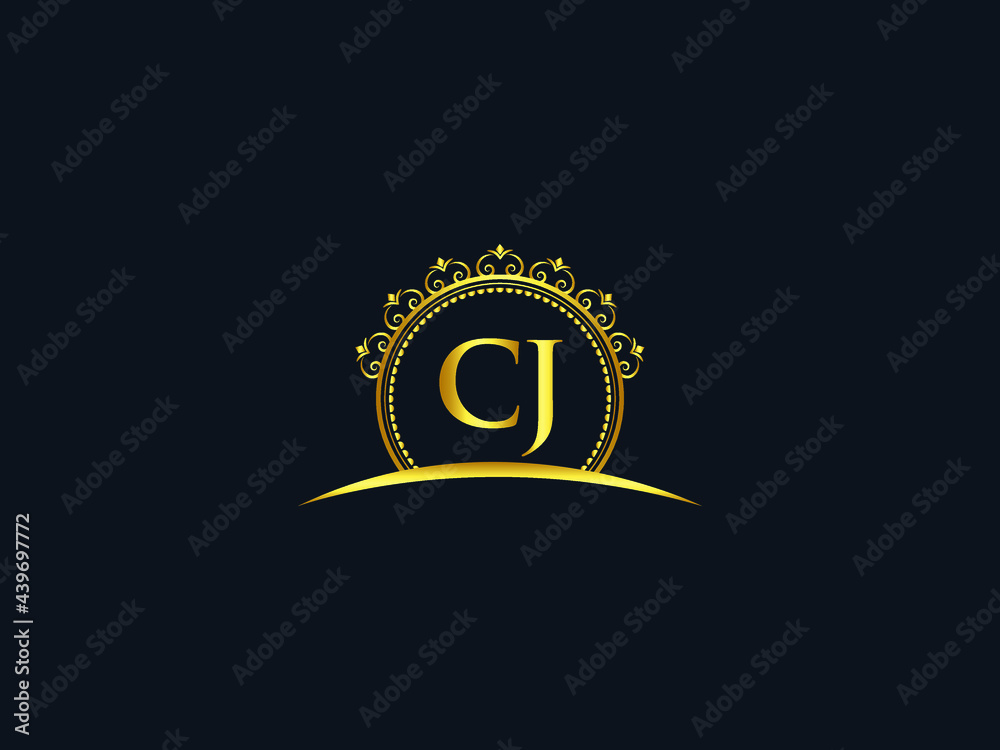 Stock-Vektorgrafik „Initial CJ Letter, Luxury cj Logo Icon Vector For ...