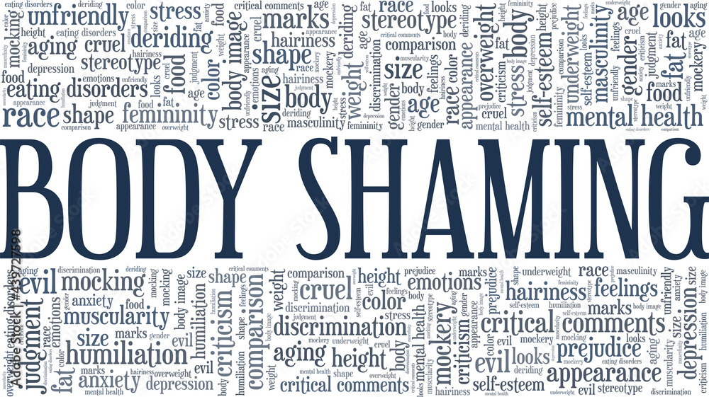 Body shaming vector illustration word cloud isolated on a white ...