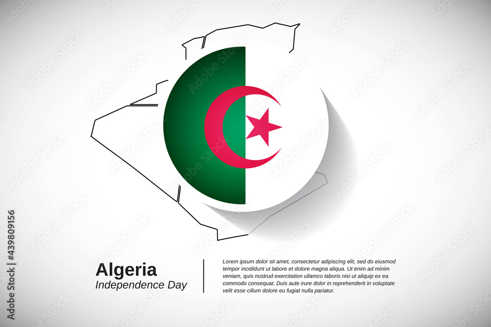 Independence day of Algeria. Creative country flag of Algeria with ...