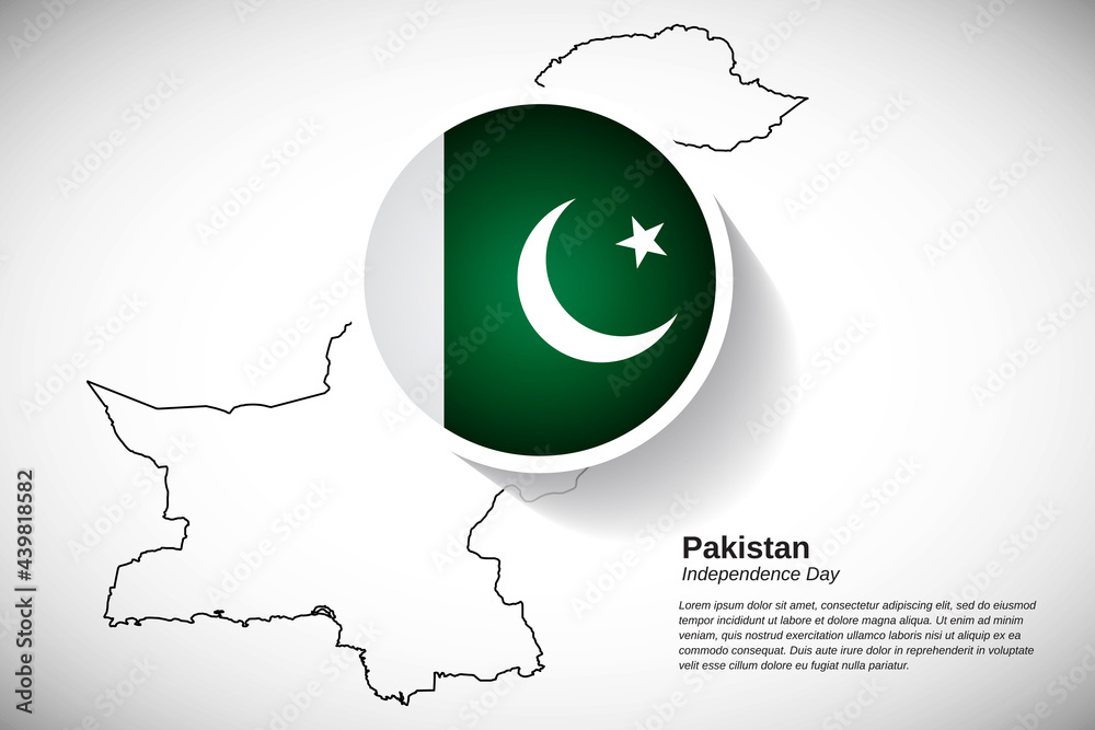 Independence day of Pakistan. Creative country flag of Pakistan with ...