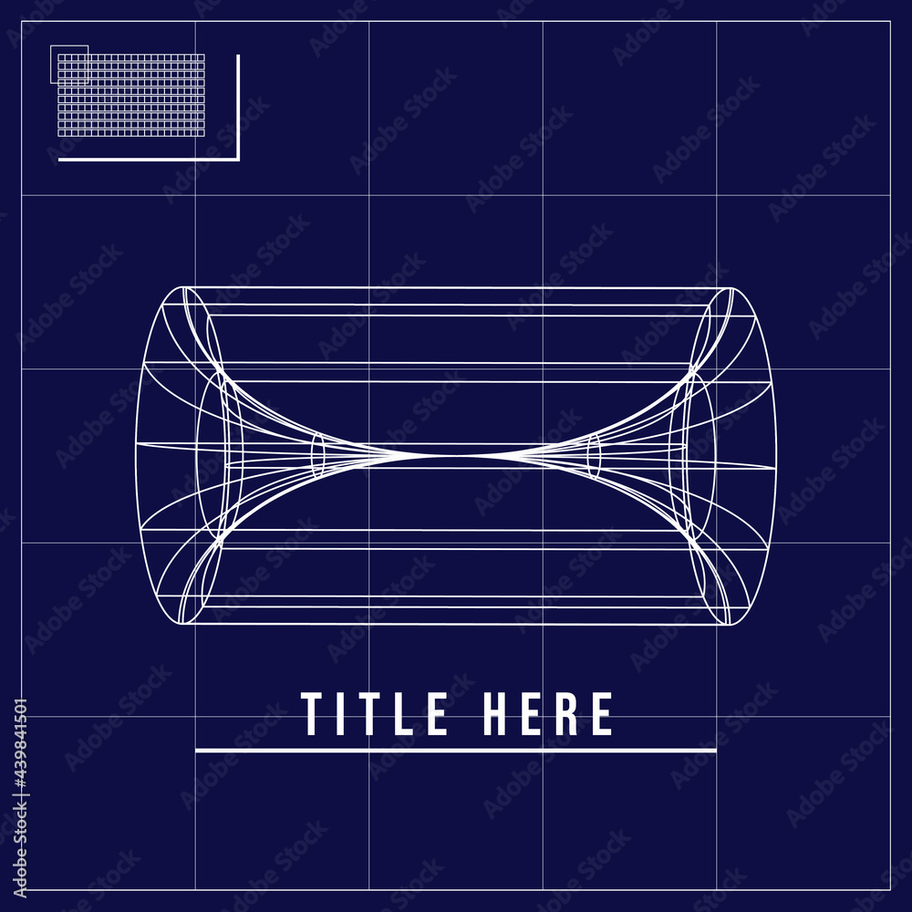 Whitehole in blueprint background. Modern science technology blueprint ...