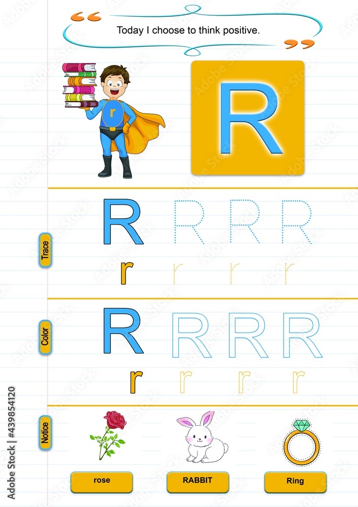 Stock-Illustration „Letter R.Learn Alphabet letters and coloring ...