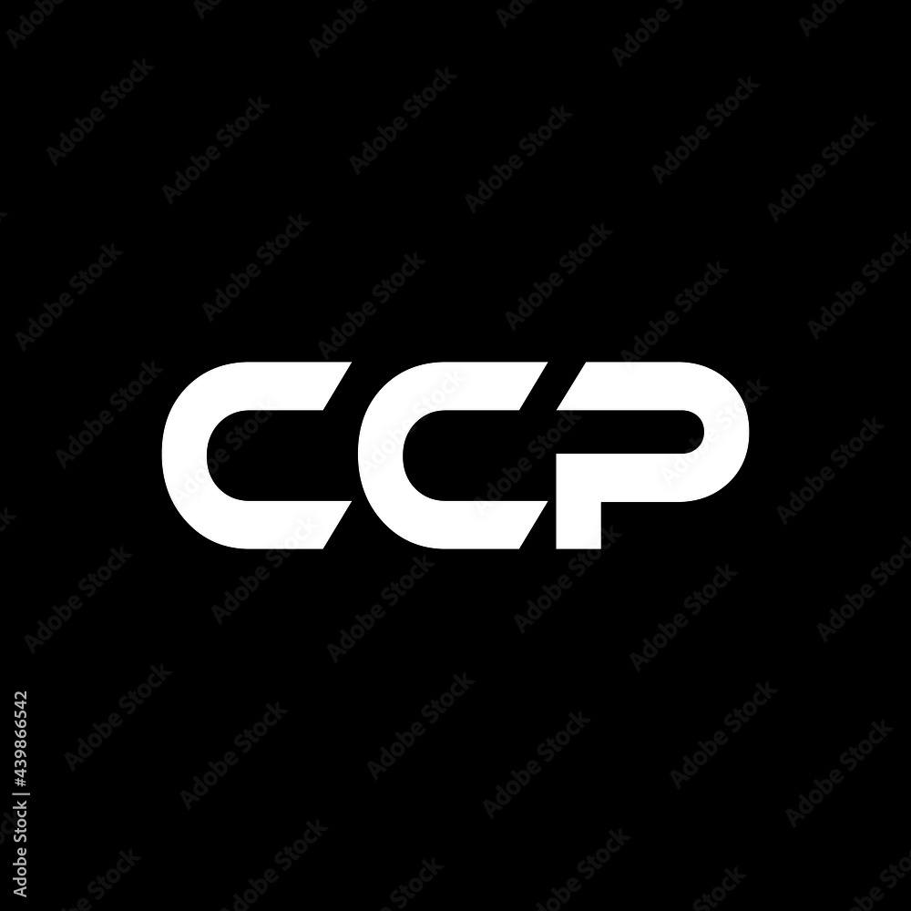 CCP letter logo design with black background in illustrator, vector ...