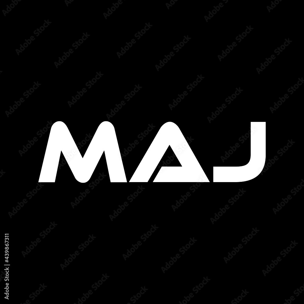 MAJ letter logo design with black background in illustrator, vector ...