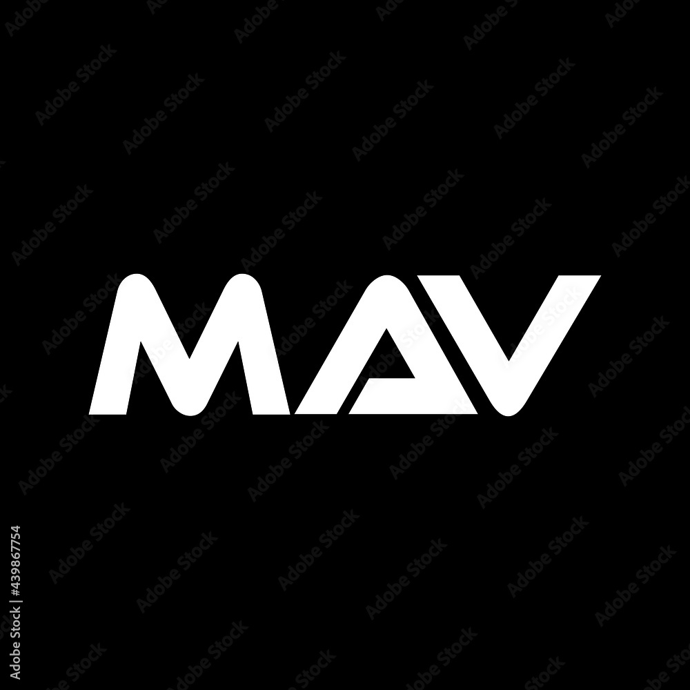 MAV letter logo design with black background in illustrator, vector ...