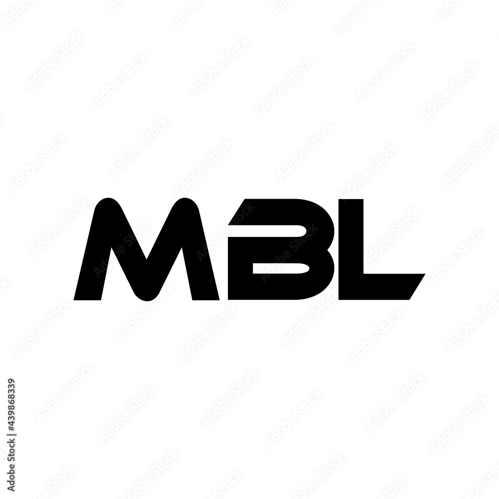 MBL letter logo design with white background in illustrator, vector ...
