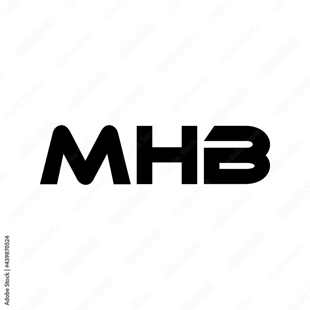 MHB letter logo design with white background in illustrator, vector ...