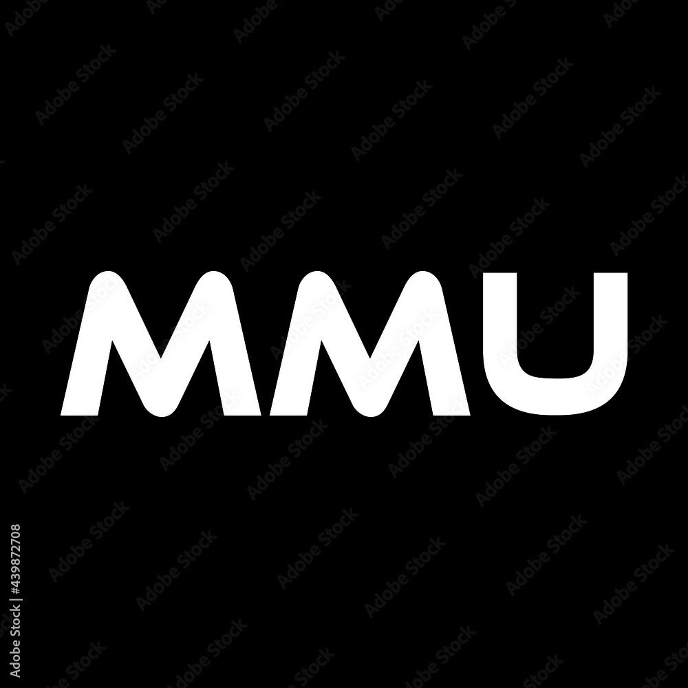 MMU letter logo design with black background in illustrator, vector ...