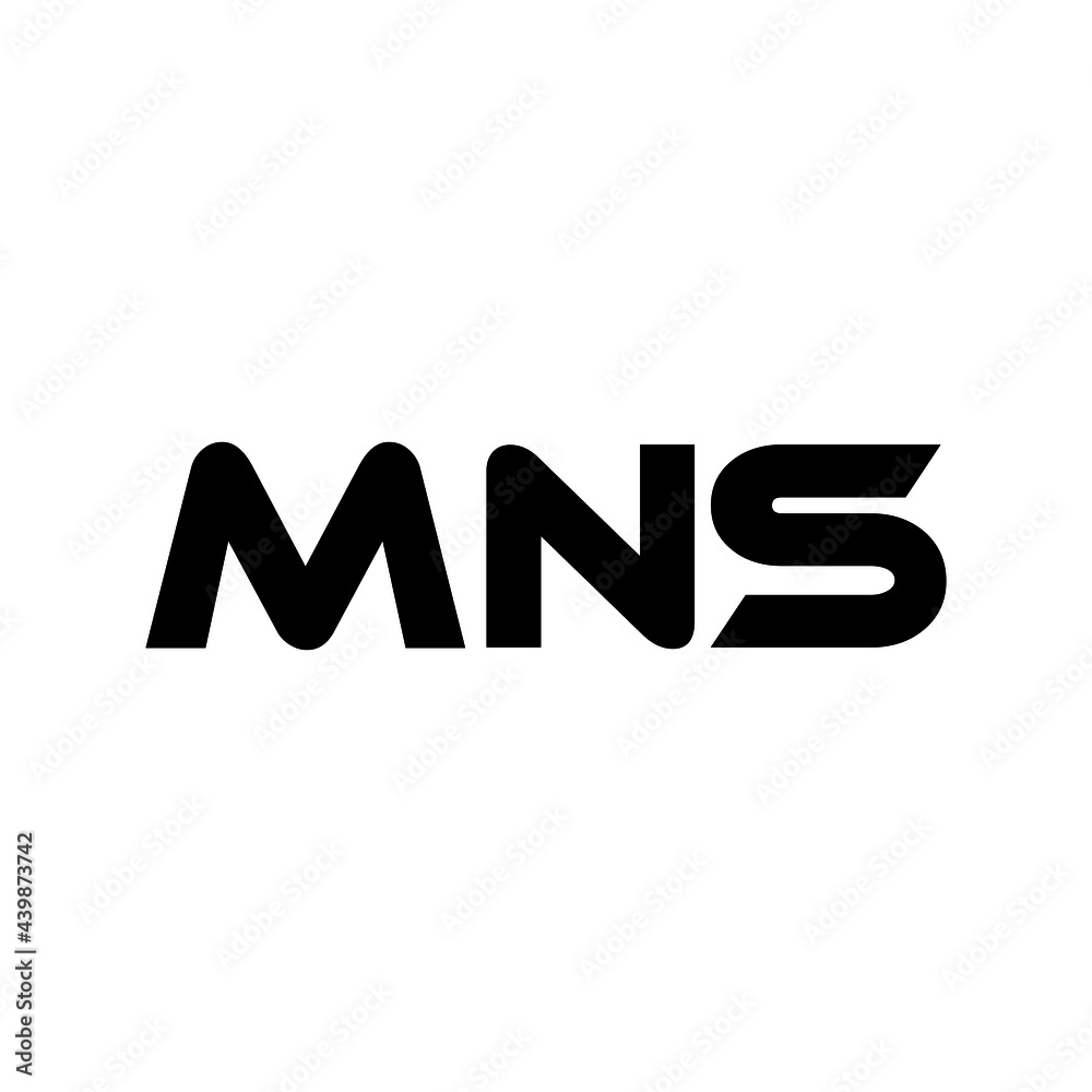 MNS letter logo design with white background in illustrator, vector ...