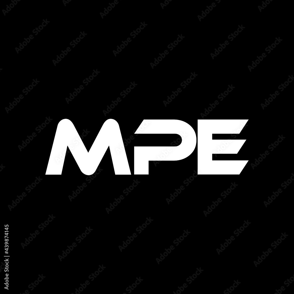 MPE letter logo design with black background in illustrator, vector ...