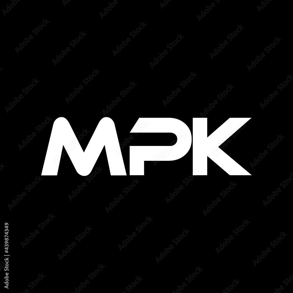 MPK letter logo design with black background in illustrator, vector ...