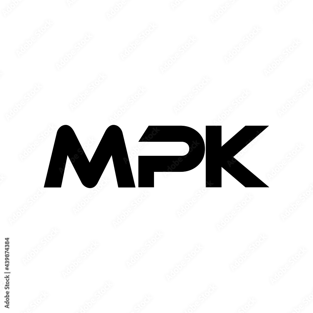 MPK letter logo design with white background in illustrator, vector ...