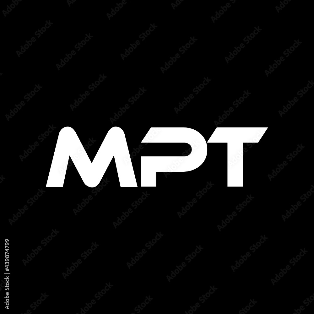 MPT letter logo design with black background in illustrator, vector ...