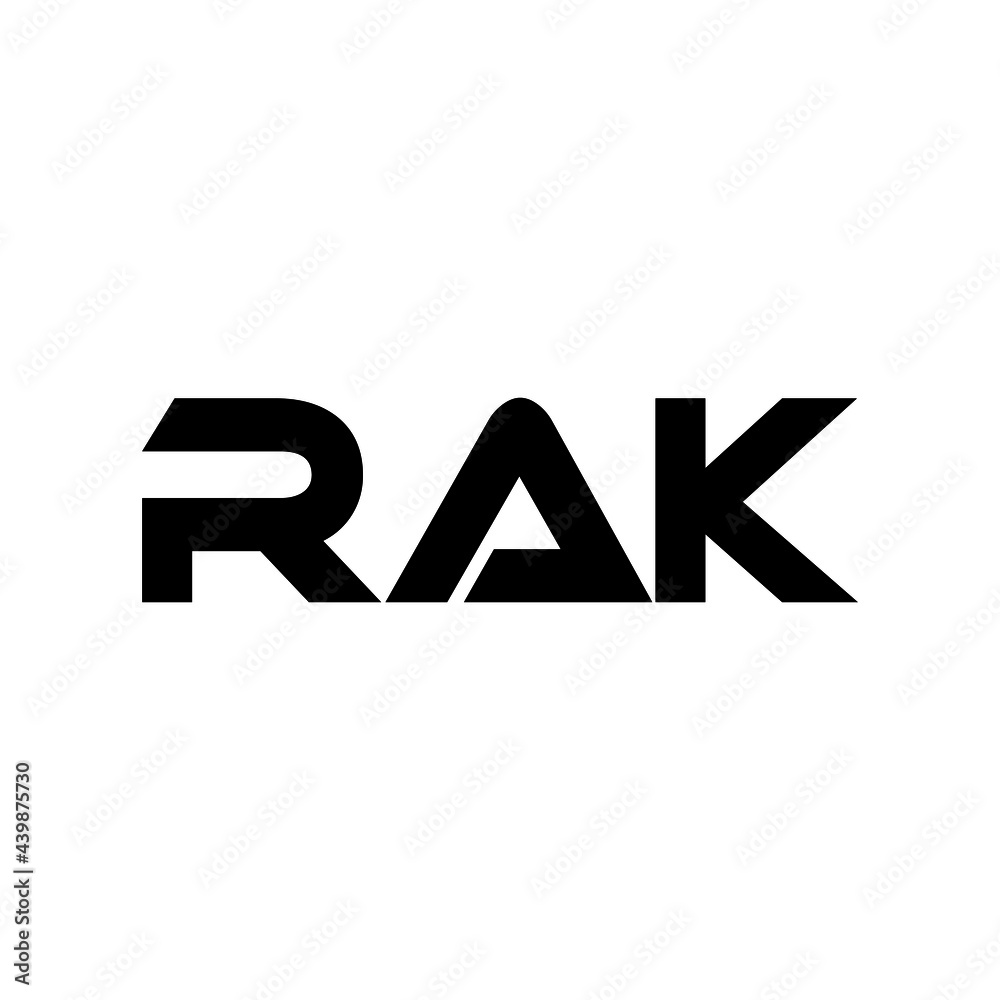 Image vectorielle Stock RAK letter logo design with white background in ...