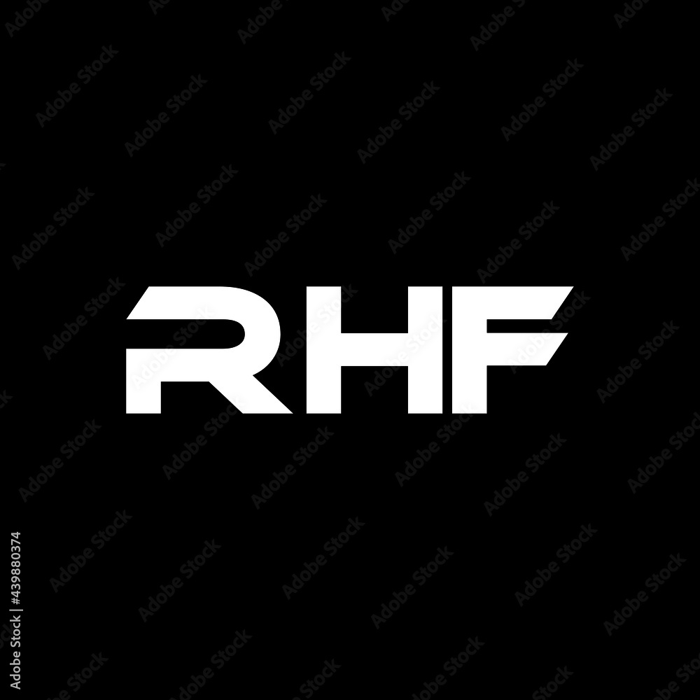 RHF letter logo design with black background in illustrator, vector ...