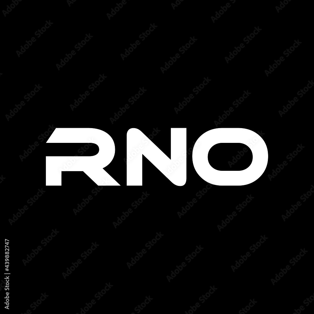 RNO letter logo design with black background in illustrator, vector ...