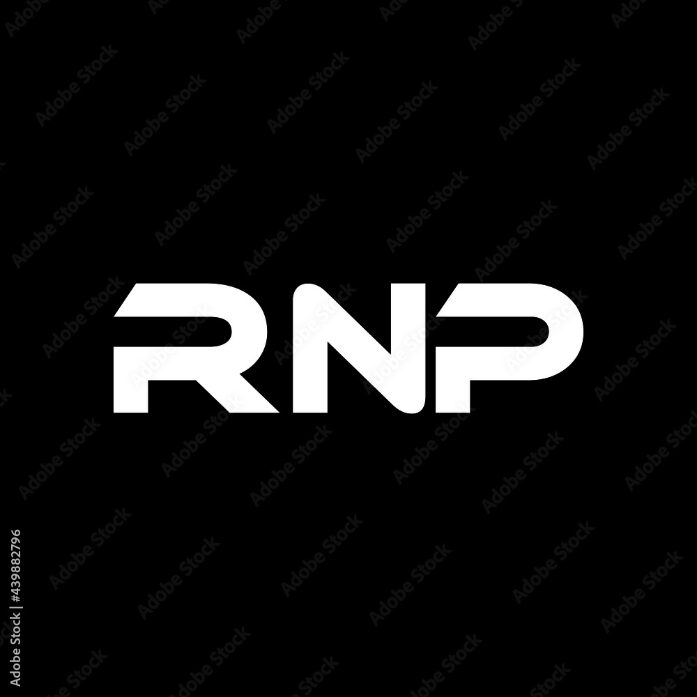 RNP letter logo design with black background in illustrator, vector ...
