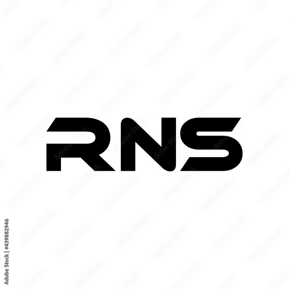 RNS letter logo design with white background in illustrator, vector ...