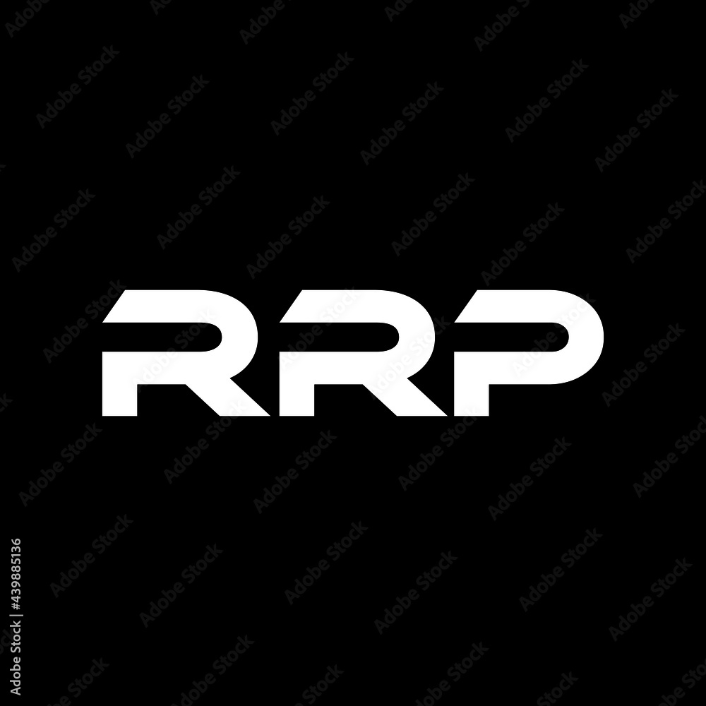 RRP letter logo design with black background in illustrator, vector ...
