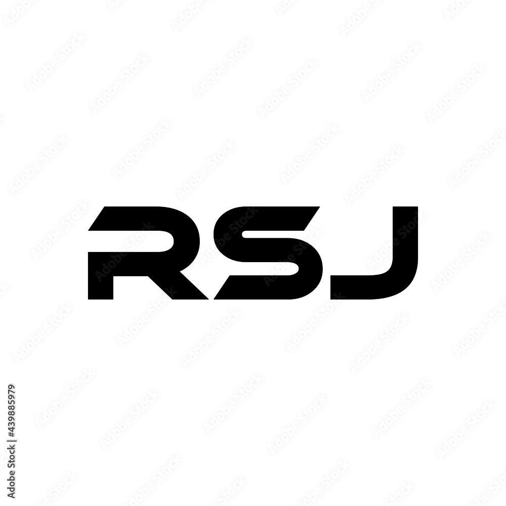 RSJ letter logo design with white background in illustrator, vector ...