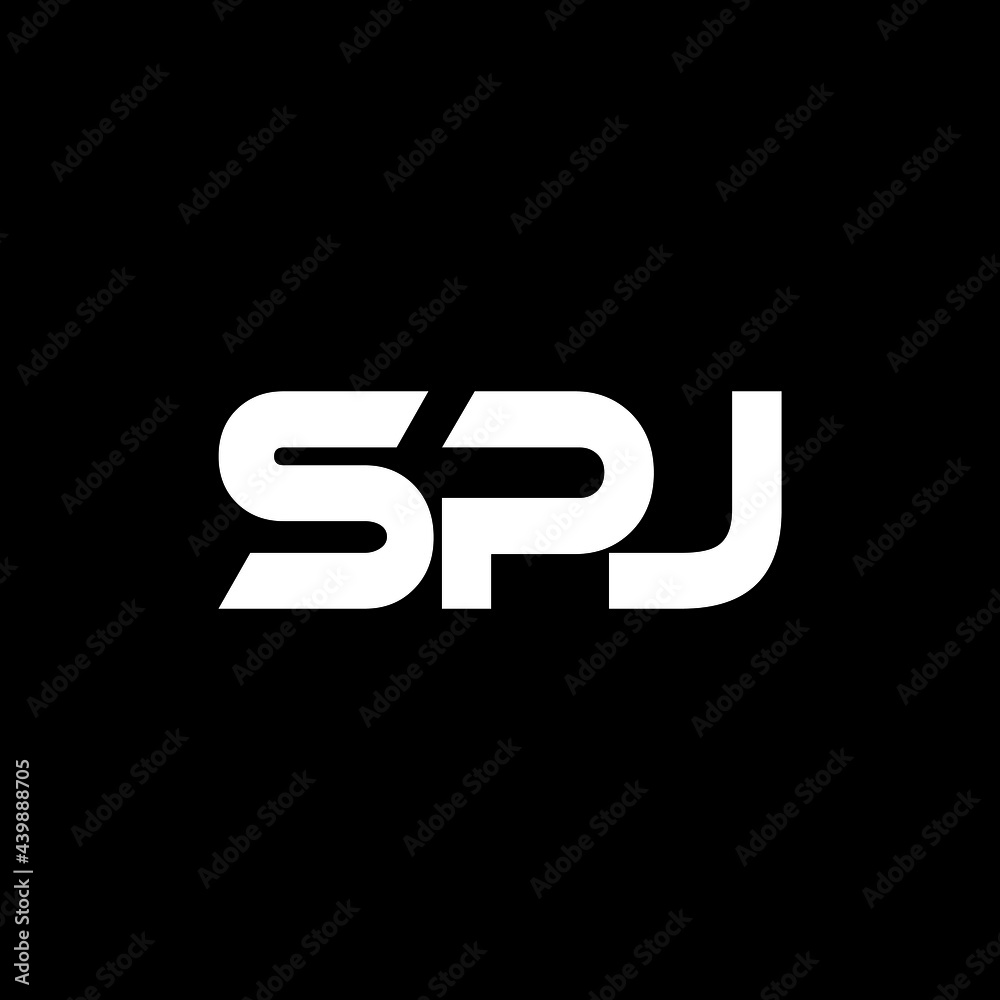 SPJ letter logo design with black background in illustrator, vector ...
