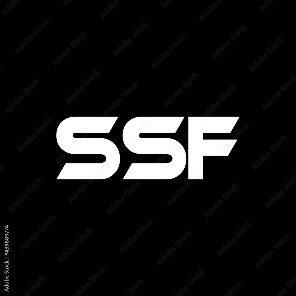 SSF letter logo design with black background in illustrator, vector ...