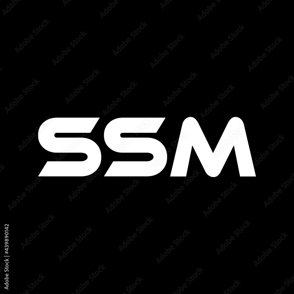 SSM letter logo design with black background in illustrator, vector ...