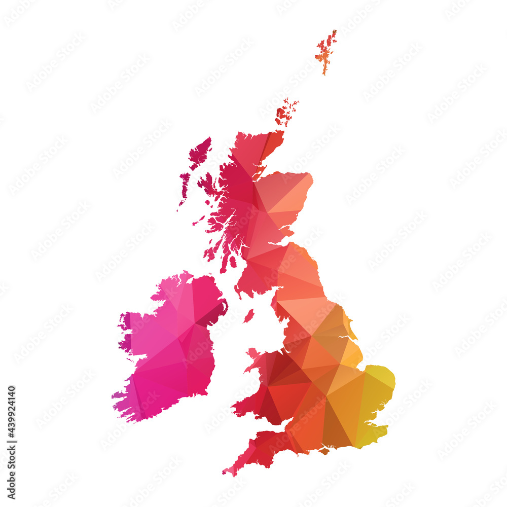 Abstract Polygon Map - Vector illustration Low Poly Color Rainbow ...