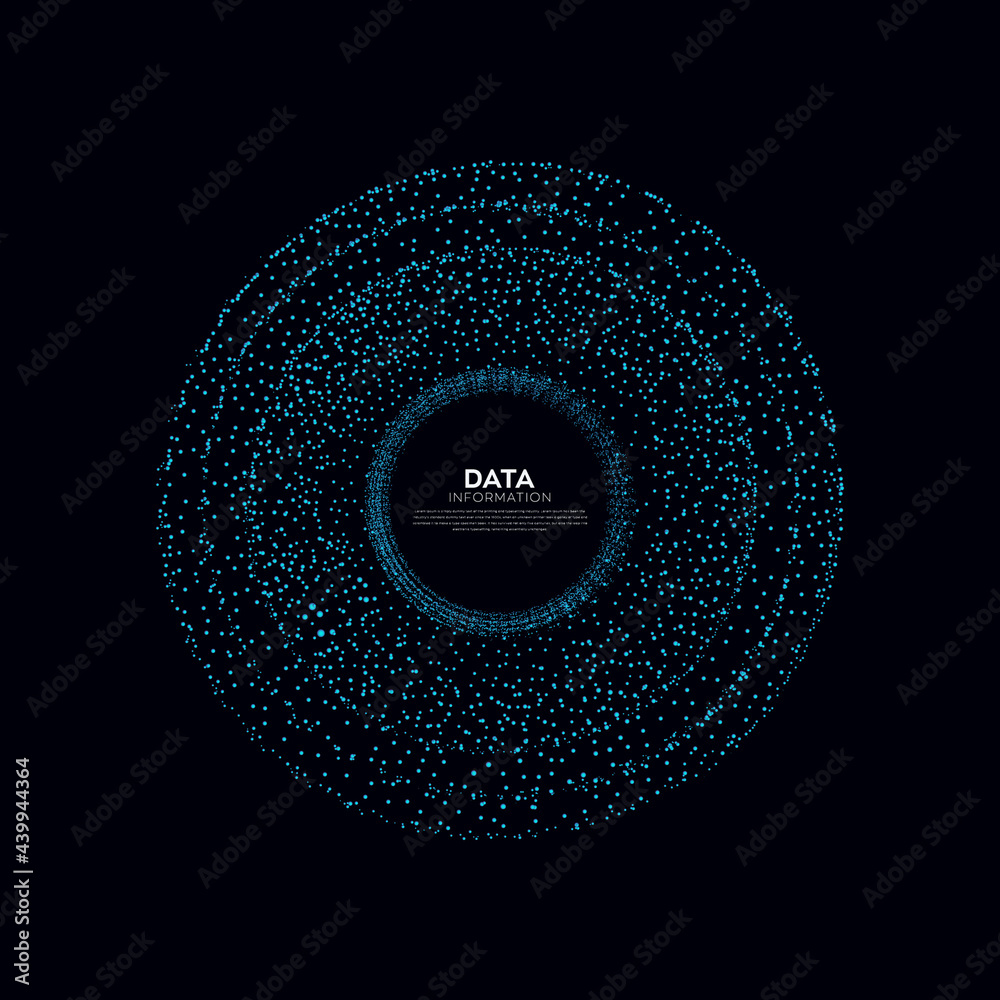 Abstract vector explosion dots line equalizer circle shape isolated ...