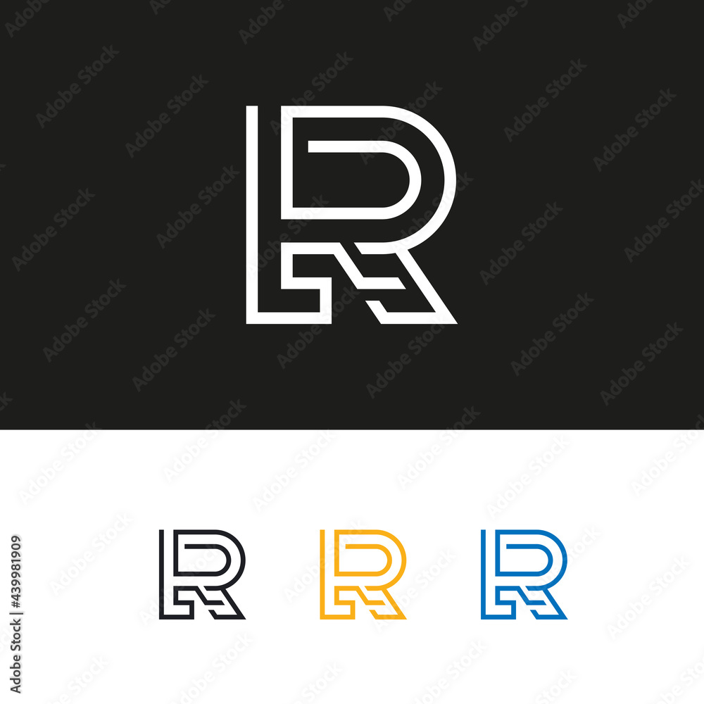 Letter R line logo design vector template 素材庫向量圖 | Adobe Stock