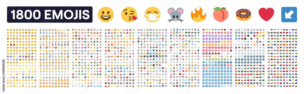 Emoji collection vector set. Twemoji icon set. Isolated emoticon symbol ...