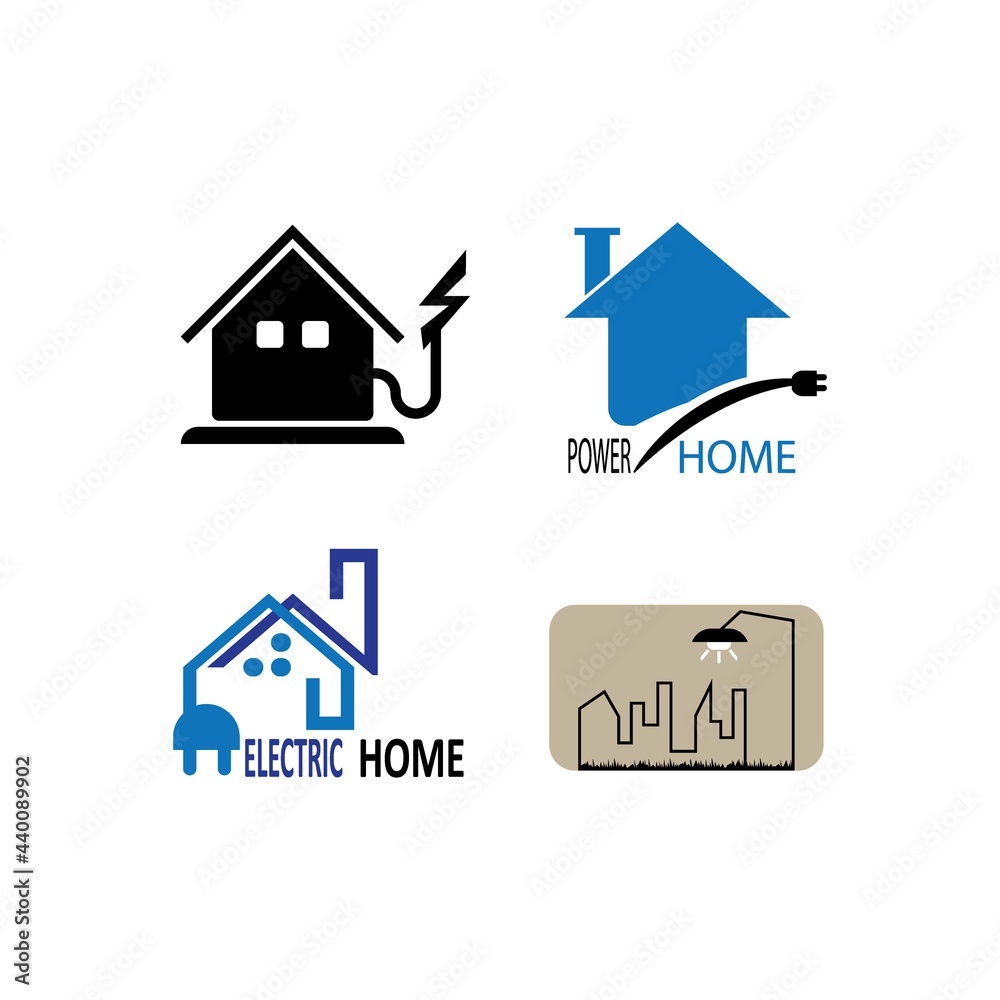Electrical home logo vector icon template Stock Vector | Adobe Stock