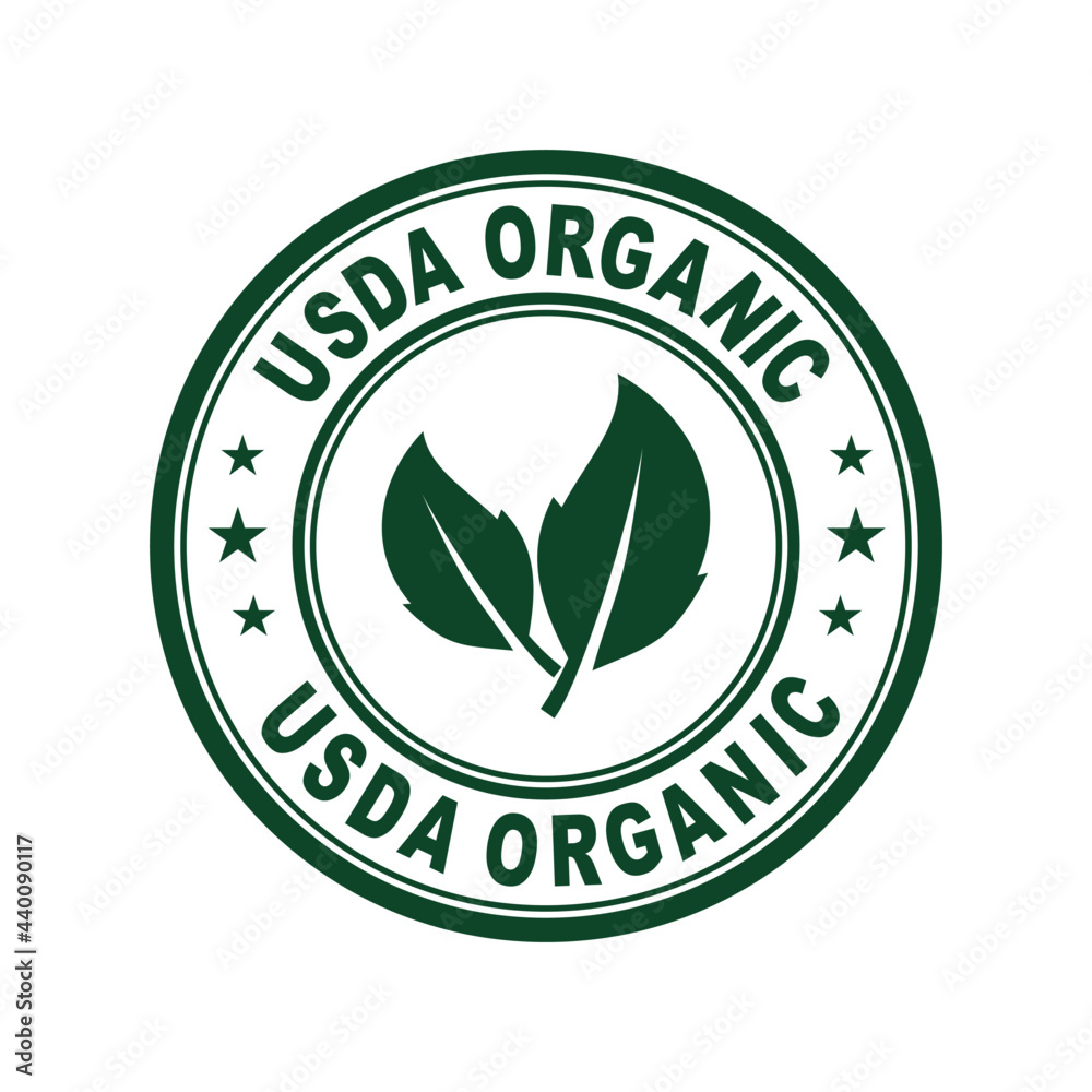 Usda organic vector label design Stock Vector | Adobe Stock