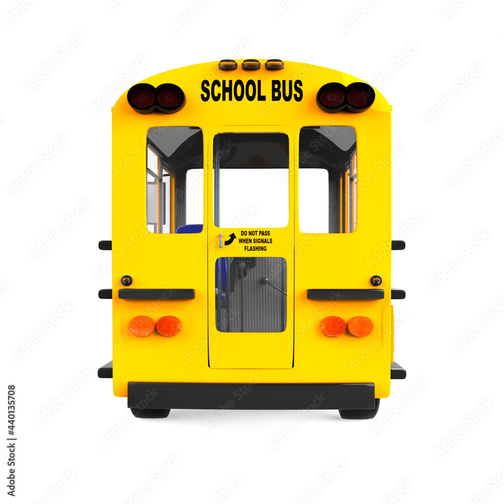 cartoon school bus rear view Stock Illustration | Adobe Stock