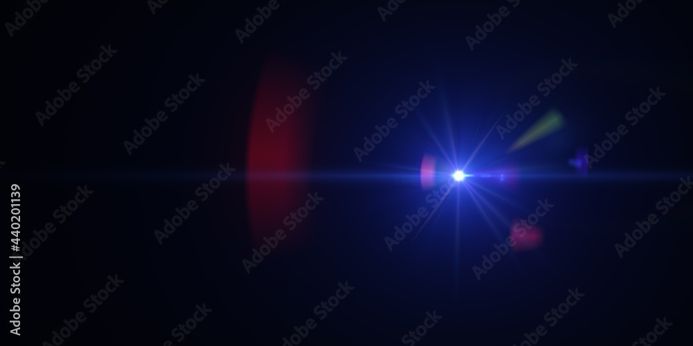 lens flares for photography and anamorphic lens flare. 3d render. Stock ...