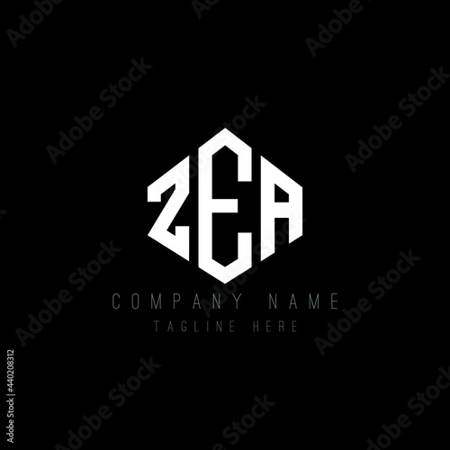 ZEA letter logo design with polygon shape. ZEA polygon logo monogram ...