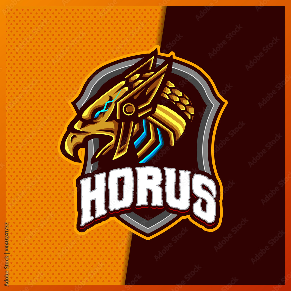 Stockvector Horus God Eagle mascot esport logo design illustrations vector template, Falcon ...