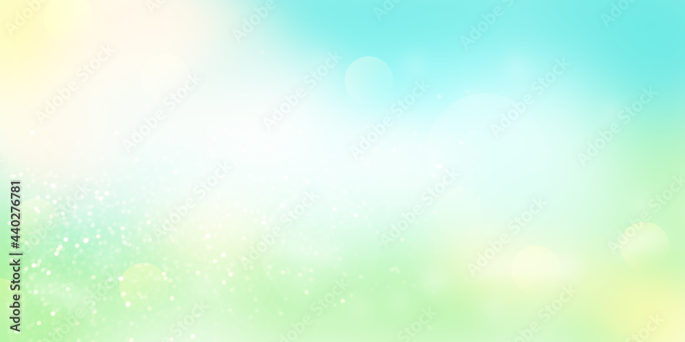 Colorfull abstract green yellow blue background. Light bokeh for eco ...