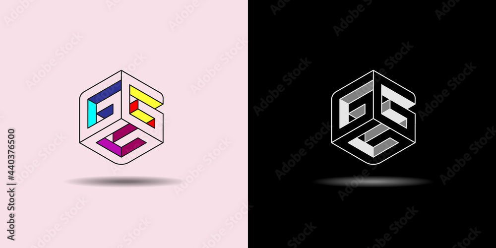 set of vector isometric logo design concept.geometric Rotated Letter G ...
